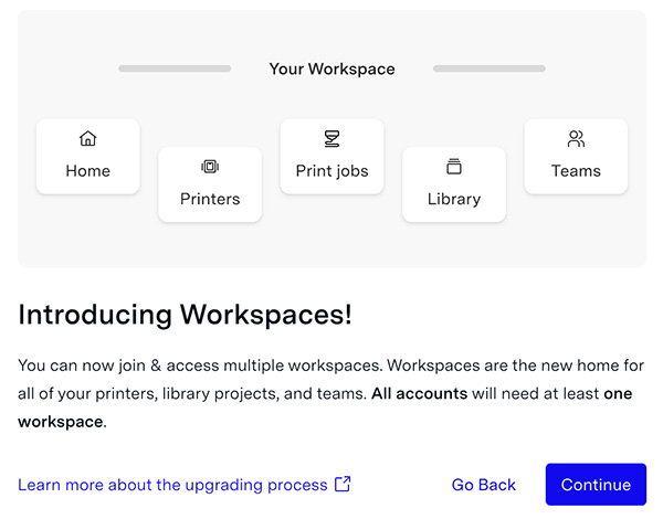 Digital Factory - Upgrade Personal to workspace