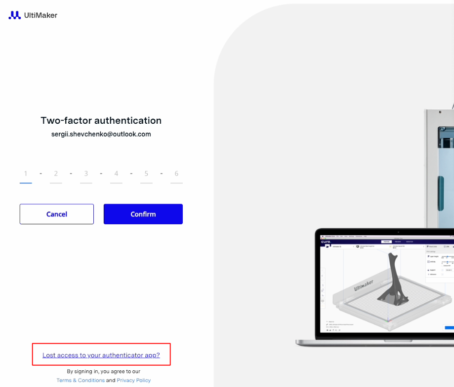 I lost my two-factor authentication app