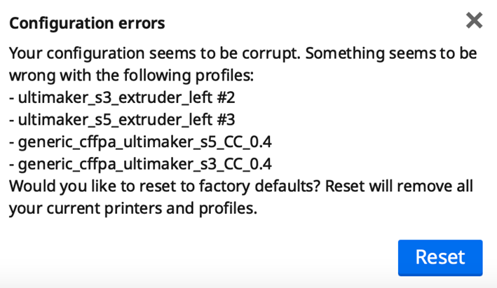 How to solve configuration errors in Ultimaker Cura?