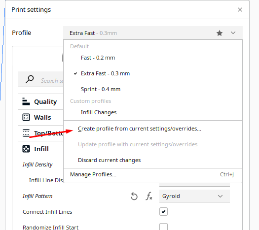 How to customize print profiles