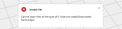 Invalid file message, when opening Native CAD files in Ultimaker Cura