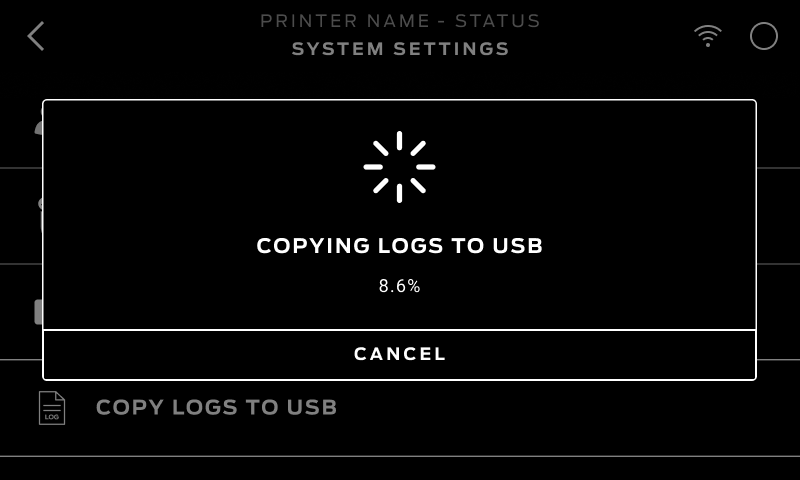 How to save printer log files to USB