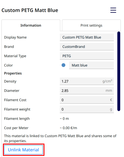 How to add a custom material in UltiMaker Cura