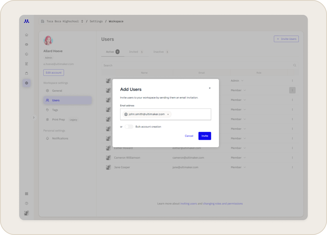 Invite and Remove Workspace Users